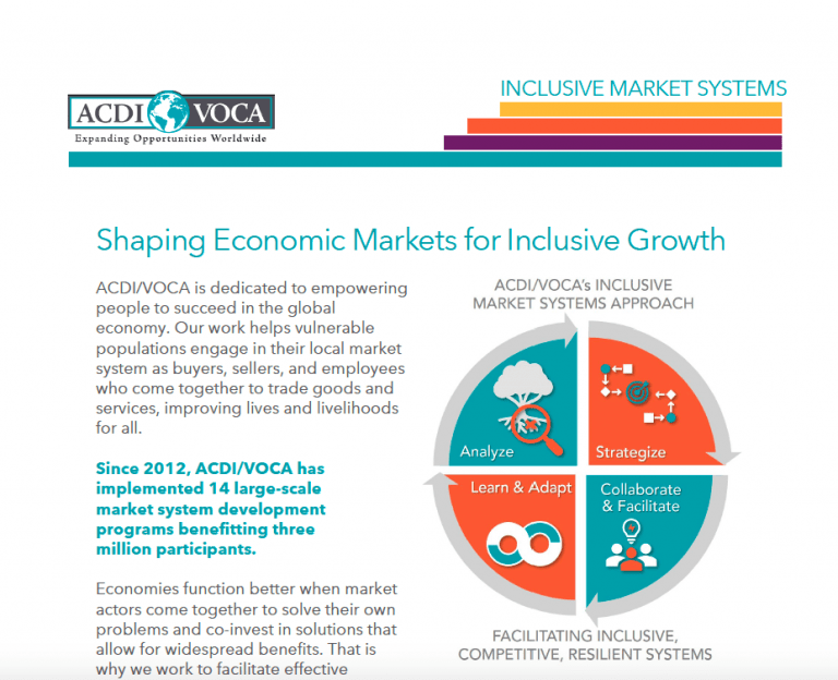 Inclusive Market Systems Information Sheet - ACDI/VOCA
